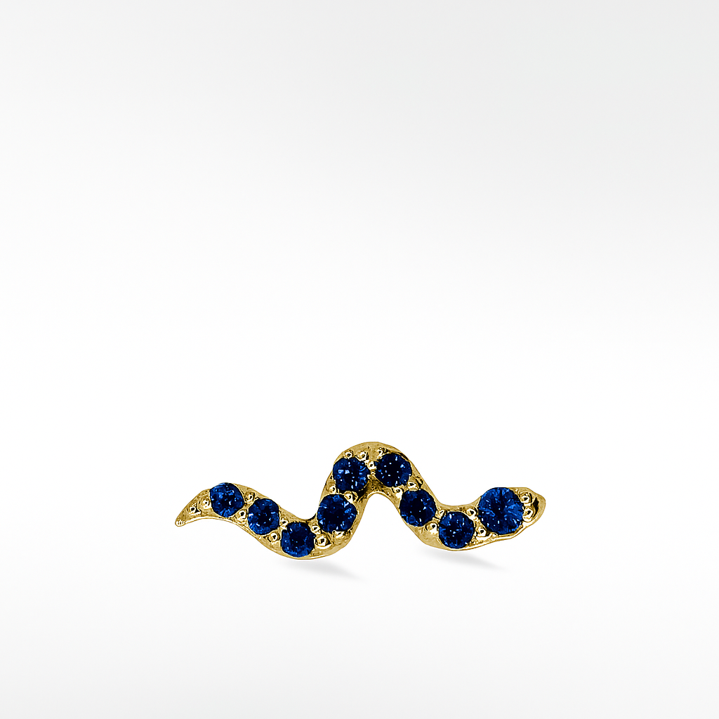 Viper Snake Stud in 14K Gold with 0.06ct Lab-Grown Diamonds – Lark and ...