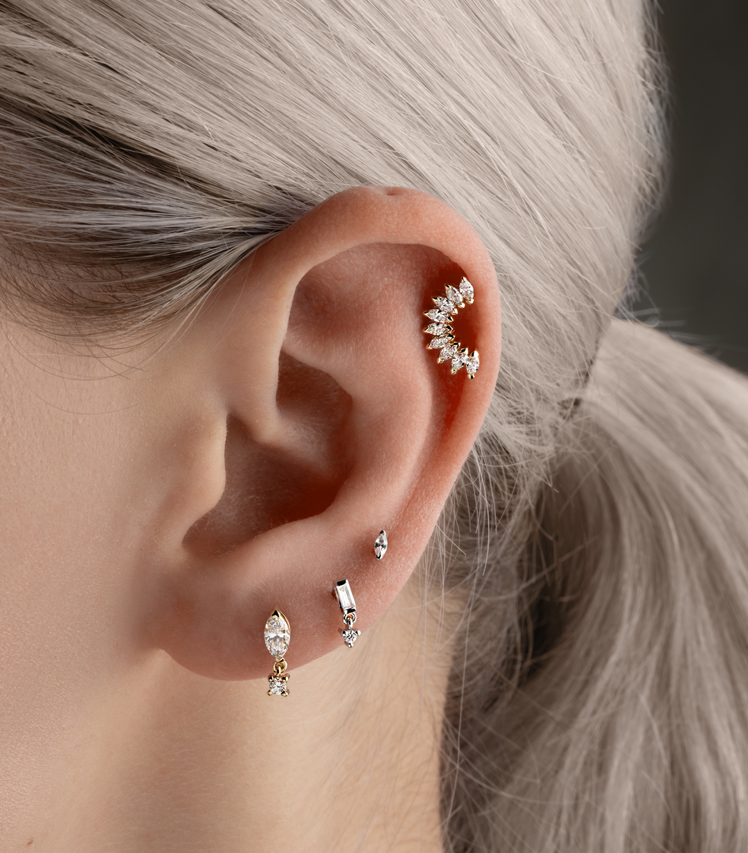The Royal Edit Fine Ear Piercings with Ethical Lab Diamonds and Stones ...