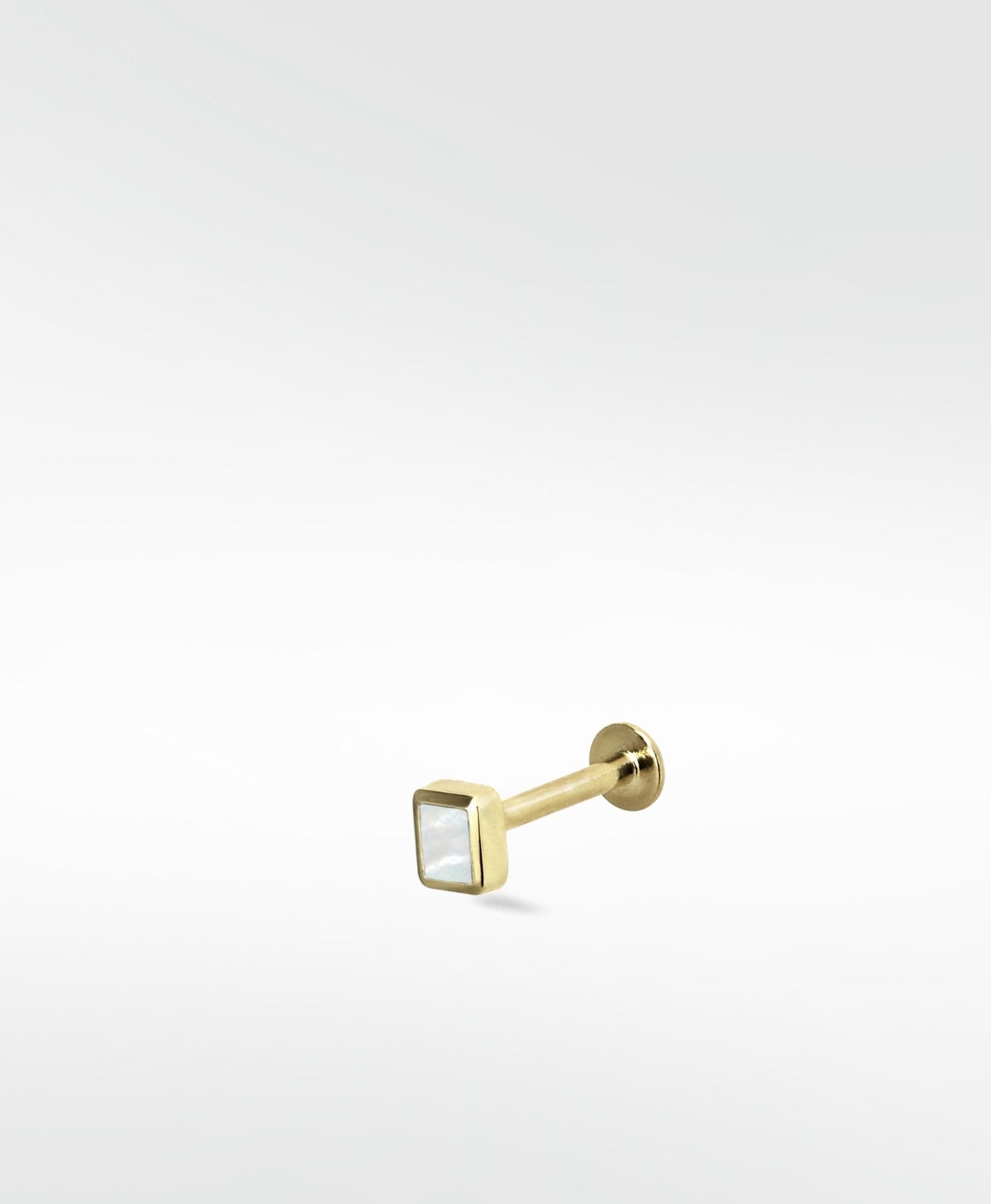 Enhance Your Ear Game with Eclipsis Mother of Pearl Labret in 14k Gold ...
