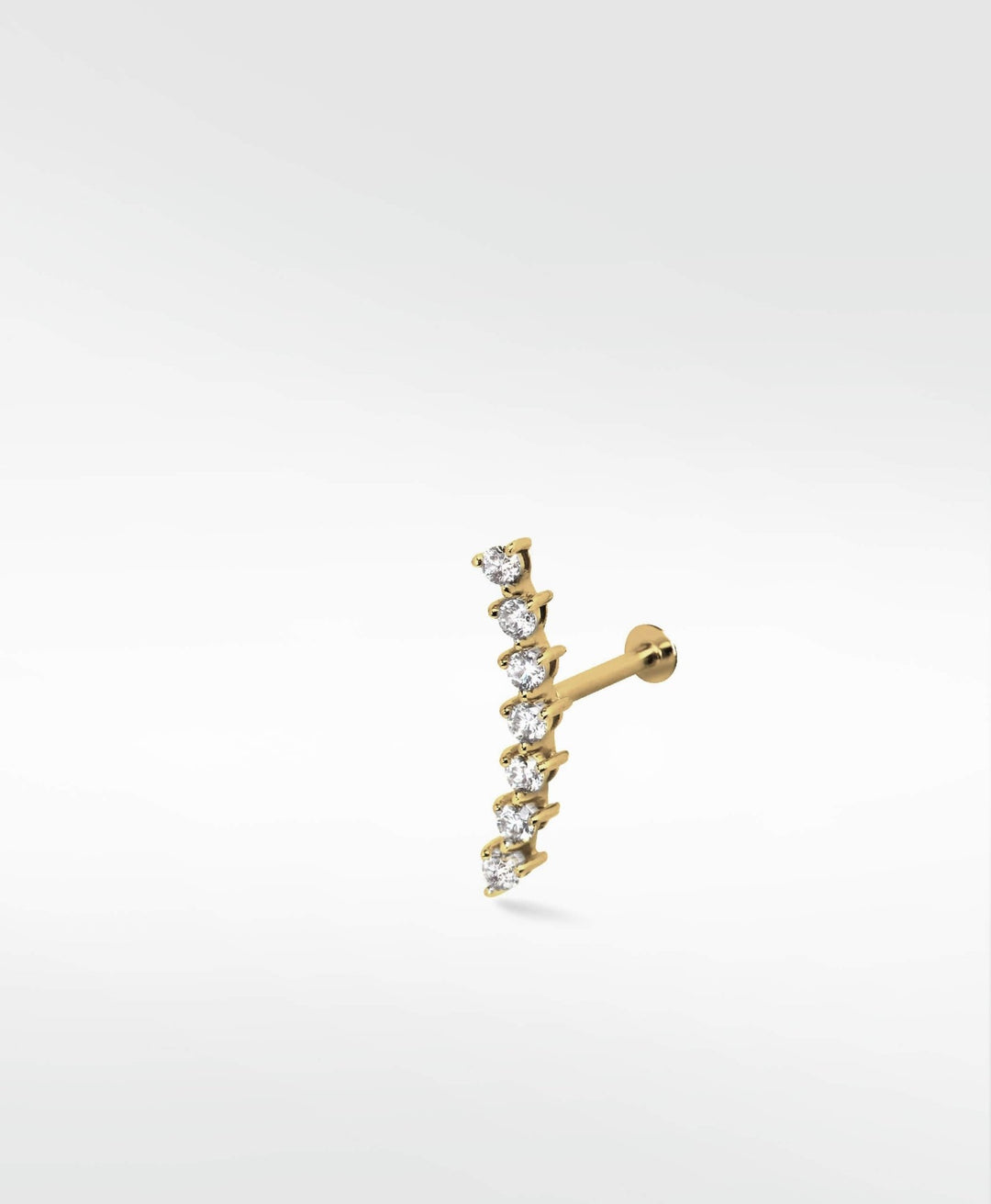 Modernist Linear Diamond Ear Crawler Earring – 14K Gold, Lab-Grown – Lark and Berry