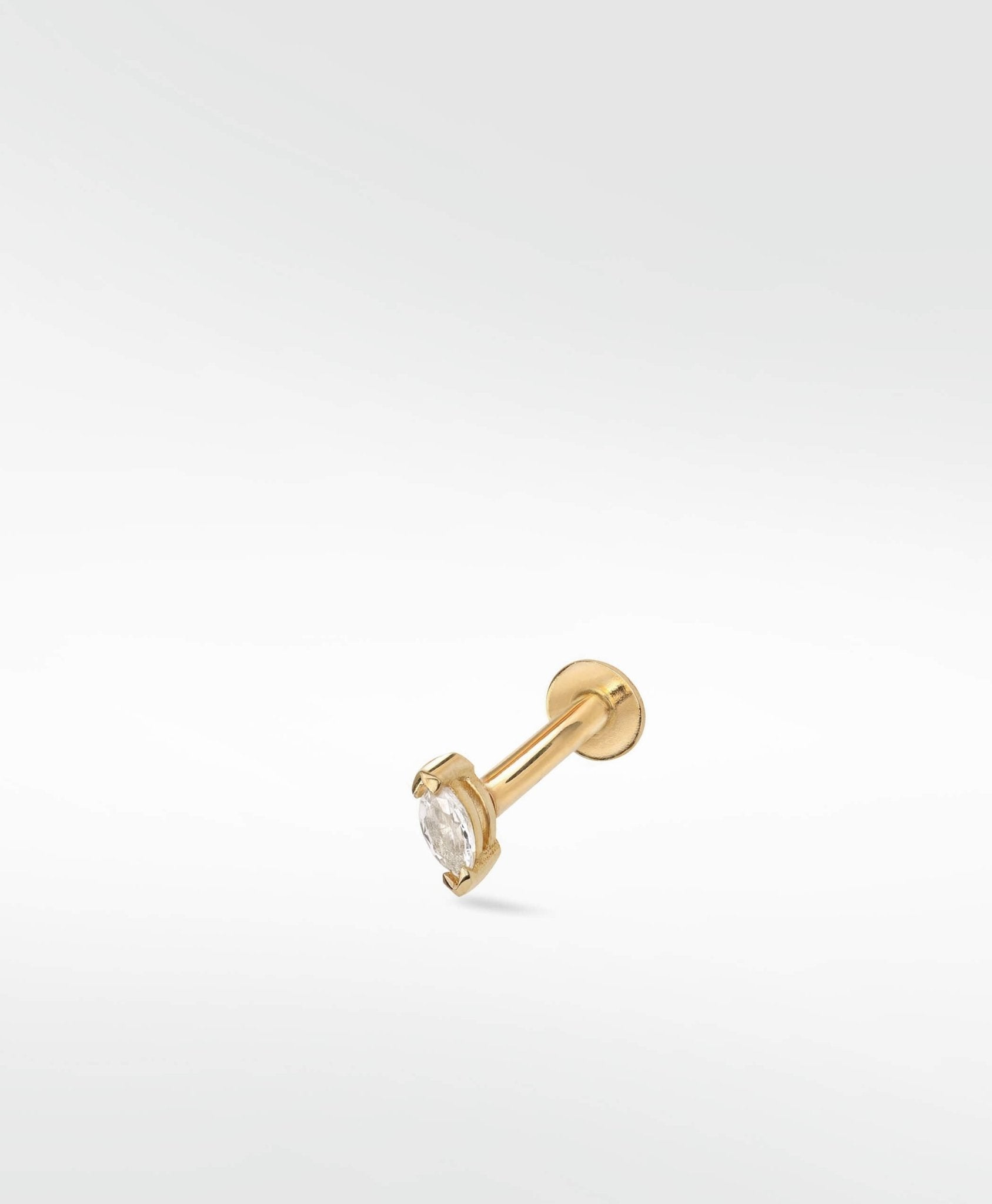 Veto Mini Sapphire Marquise Stud Earring, 14K Gold, Fine Piercings ...
